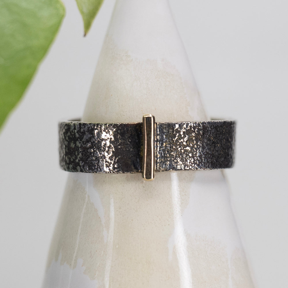 Ring - Reticulated Gold Post - Designed by Boo